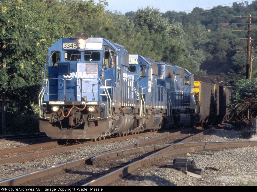 NS 3349 entering the double track with a Strawberry Ridge coal train